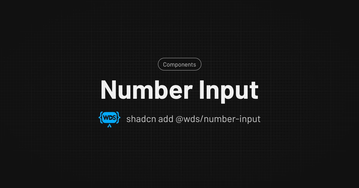 Number Input | WDS Shadcn Registry
